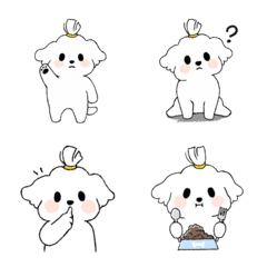 Maltese with tail hair. Dudu. – LINE Emoji | LINE STORE