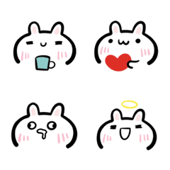 white rabbit tuji – LINE Emoji | LINE STORE