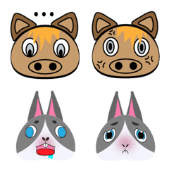 Musk Pig and Dodge Rabbit - LINE絵文字 | LINE STORE