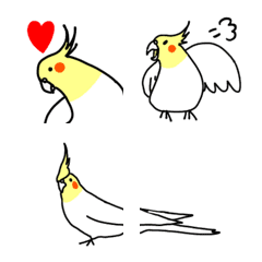Cockatiel hand-painted emoji – LINE表情貼 | LINE STORE
