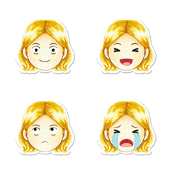 Blond hair styling personal emoji – LINE 이모티콘 | LINE STORE