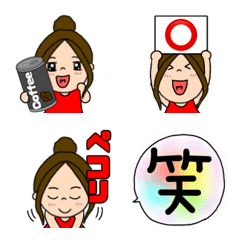 Red dress girl5 – LINE Emoji | LINE STORE