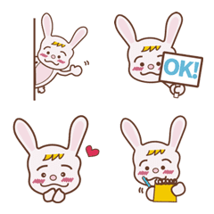 Cute Pink Bunny Emoji – LINE表情貼 | LINE STORE