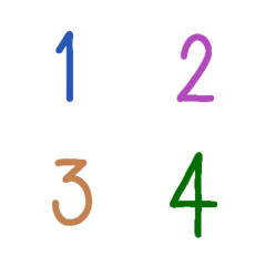 Number Writting 4 Color - LINE絵文字 | LINE STORE