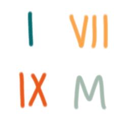 Emoji: Roman numerals fantastic colors – LINE Emoji | LINE STORE