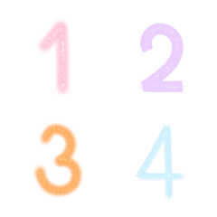 Pastel Glitter Number – LINE表情貼 | LINE STORE