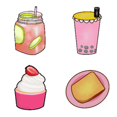 Pink Cafe' - LINE絵文字 | LINE STORE