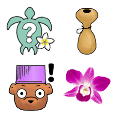 Hawaiian flowers and bears – LINE Emoji | LINE STORE