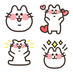 Laid-back white cat emoji – LINE Emoji | LINE STORE