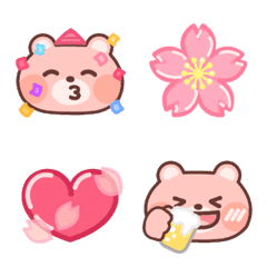 SAKURA bear – LINE Emoji | LINE STORE