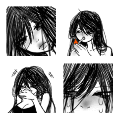 Sad girl – LINE表情貼 | LINE STORE