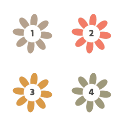colorful flower number – LINE Emoji | LINE STORE