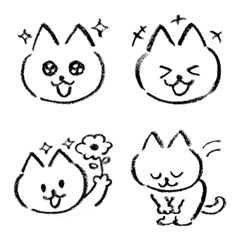 Very simple white cat emoji – LINE Emoji | LINE STORE