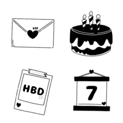 Date Emoji black-white – LINE Emoji | LINE STORE