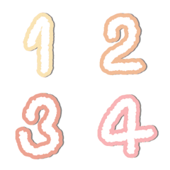 Pastel cloud numbers 0-9 and symbols - LINE絵文字 | LINE STORE