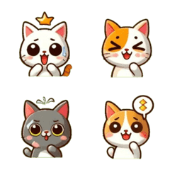 Cartoon cat expression AIGC - LINE絵文字 | LINE STORE