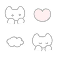 shironeko emoji. | Yabe-LINE貼圖代購 | 台灣No.1，最便宜高效率的代購網