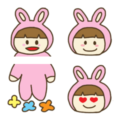 cut pink rabbit - LINE絵文字 | LINE STORE