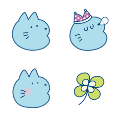 happy blue cat - LINE絵文字 | LINE STORE