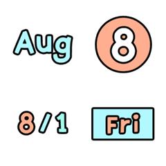 August Aug month date day EN – LINE Emoji | LINE STORE
