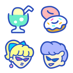 80s-style: Emoji | Yabe-LINE貼圖代購 | 台灣No.1，最便宜高效率的代購網
