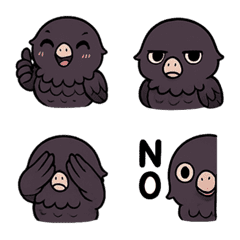 Q version of Black Rain Crow Emoticons – LINE Emoji | LINE STORE
