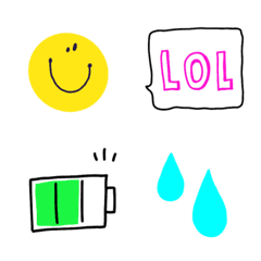 * vivid color* line drawing emoji | Yabe-LINE貼圖代購 | 台灣No.1，最便宜高效率的代購網