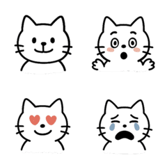 Simple and Cute White Cat Emoji Set – LINE 이모티콘 | LINE STORE