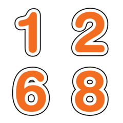 Emoji numbers Orange-white – LINE Emoji | LINE STORE