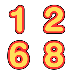 Emoji numbers Red-Yellow – LINE Emoji | LINE STORE
