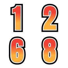 Emoji numbers Gradient color 8 – LINE表情貼 | LINE STORE