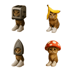 brain rot cat 絵文字 - LINE絵文字 | LINE STORE