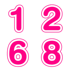 Emoji numbers Pink-white - LINE絵文字 | LINE STORE