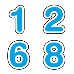 Emoji numbers Blue sky-white - LINE絵文字 | LINE STORE