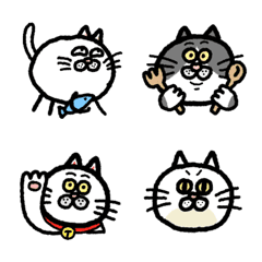 MJU Cute cats(black border) – LINE 이모티콘 | LINE STORE