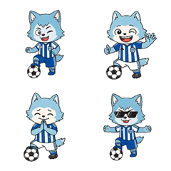 Soccer boy wolf Blue x White Uniform – LINE表情貼 | LINE STORE