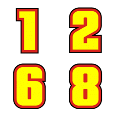 Emoji numbers Red-Yellow 3 – LINE Emoji | LINE STORE