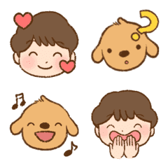 Boy&Dog (reaction) – LINE 이모티콘 | LINE STORE