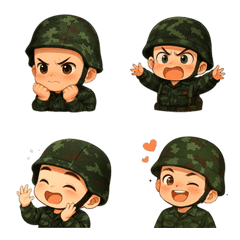 Army Man Emoji with Helmet – LINE Emoji | LINE STORE
