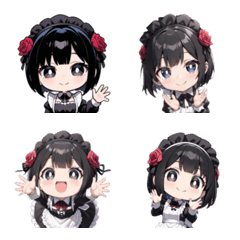 Fluffy Maid Emojis – LINE表情貼 | LINE STORE