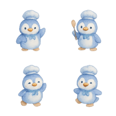 Blueberry Penguin Chef Cozy Pack – LINE Emoji | LINE STORE