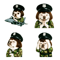 Bob-Haired Bulldog Soldier – LINE Emoji | LINE STORE