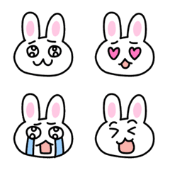 Rabbits wits different faces – LINE อิโมจิ | LINE STORE