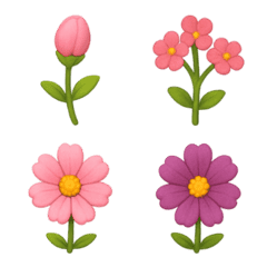 Bunga Cosmos 3D – Emotikon LINE | LINE STORE