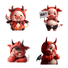 Little Devil Pig Upset – LINE Emoji | LINE STORE