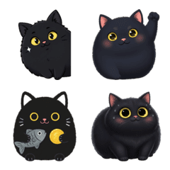 MoMo - BLACK CAT – LINE Emoji | LINE STORE