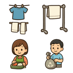 Daily routine tasks – LINE Emoji | LINE STORE