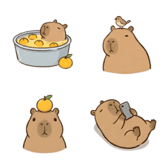 Capy Chill – LINE Emoji | LINE STORE